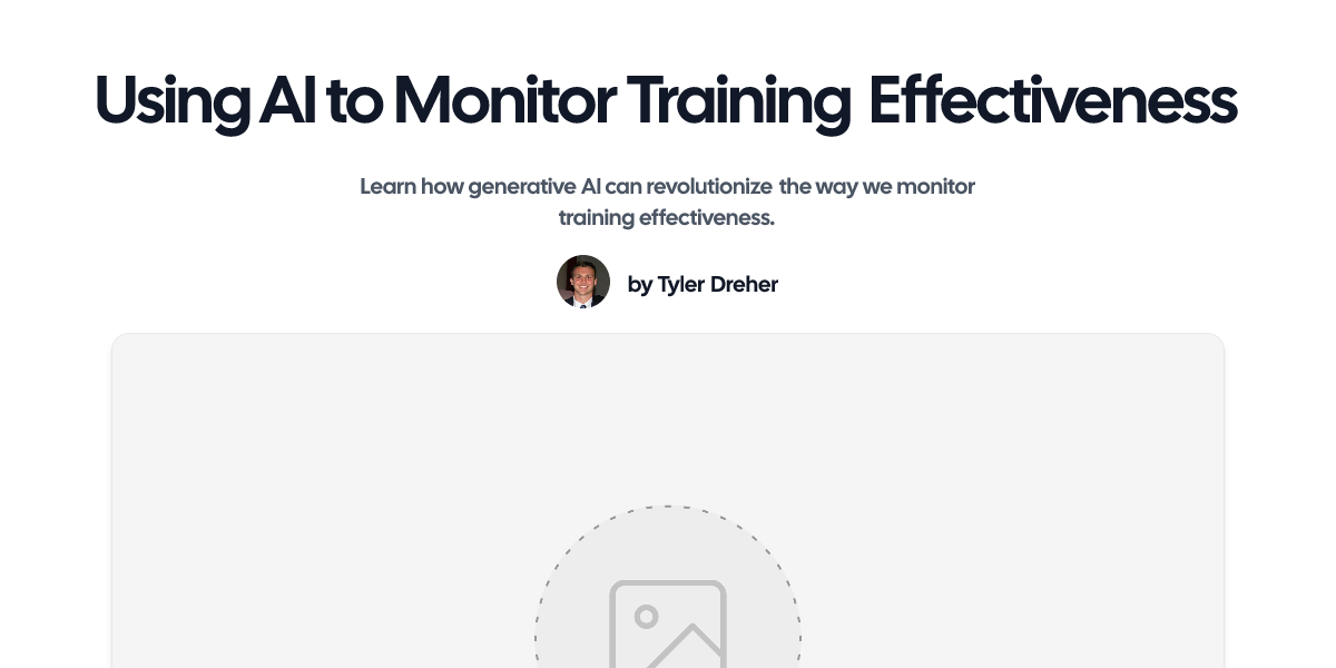 Using AI to Monitor Training Effectiveness