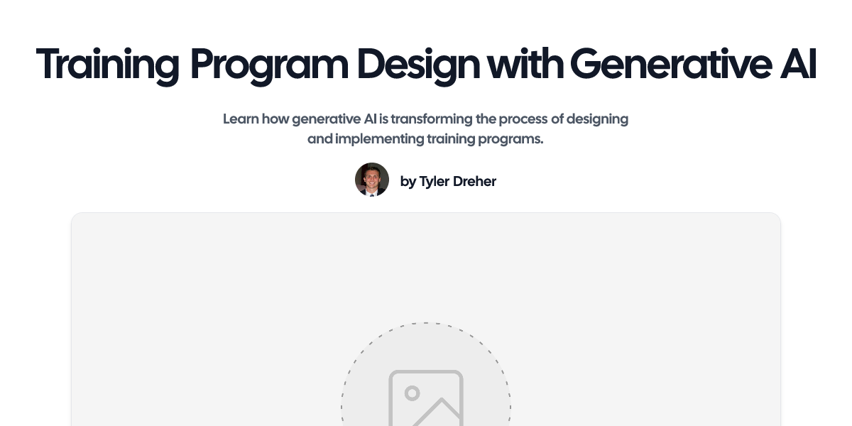 Training Program Design with Generative AI