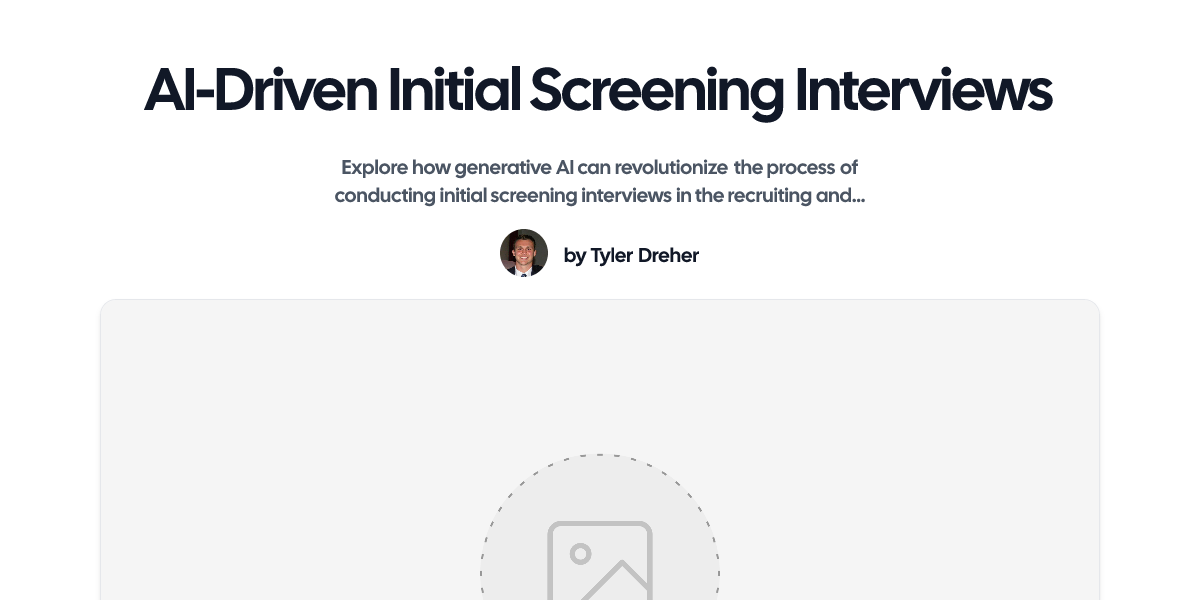 AI-Driven Initial Screening Interviews