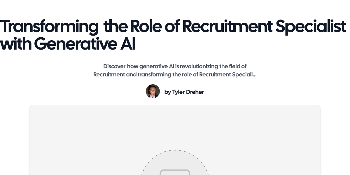 Transforming the Role of Recruitment Specialist with Generative AI